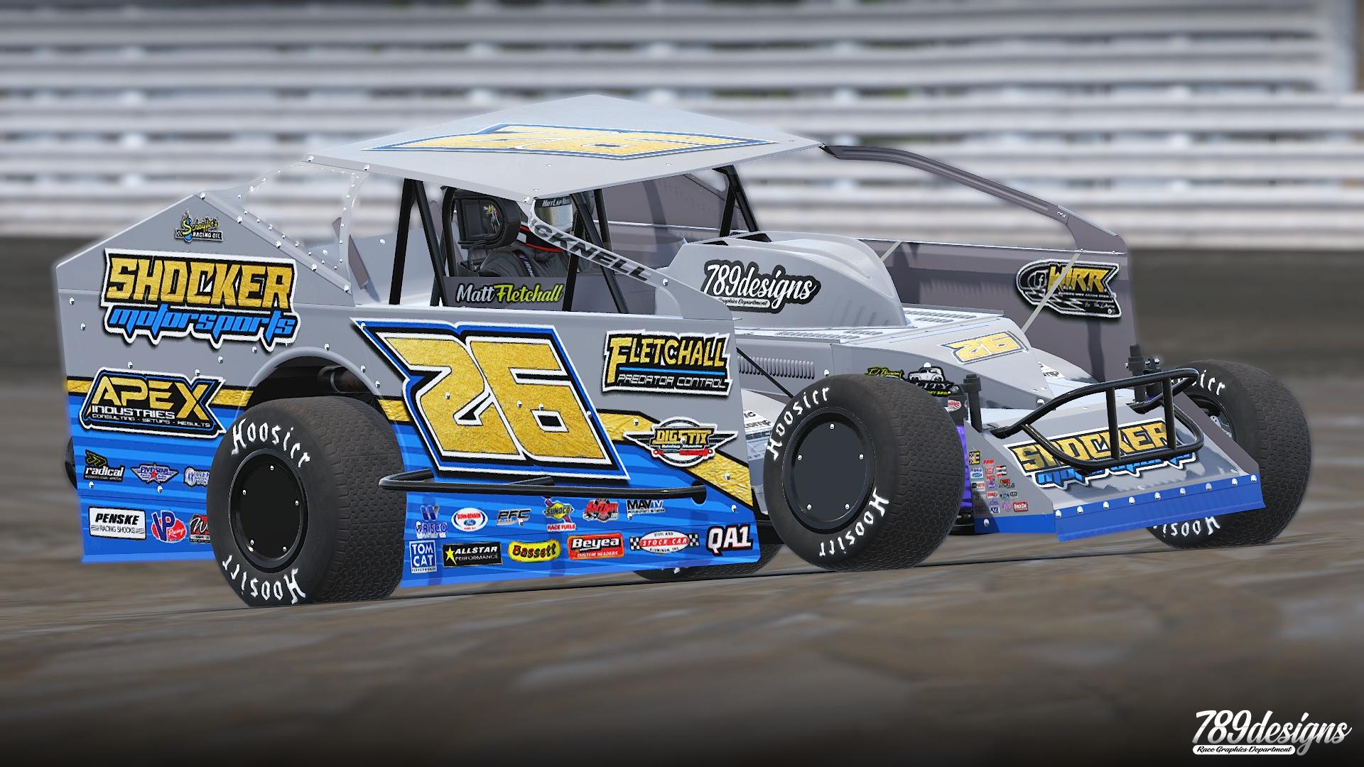 Matt Fletchall Big Block Modified Grey by Garrett Marshall - Trading Paints