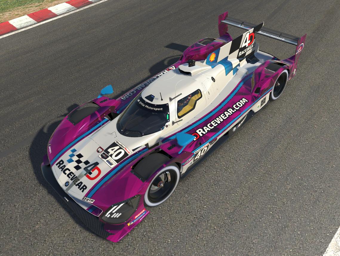 4DRacewear.com BMW LMDh White Raspberry blue by Jim H. - Trading Paints