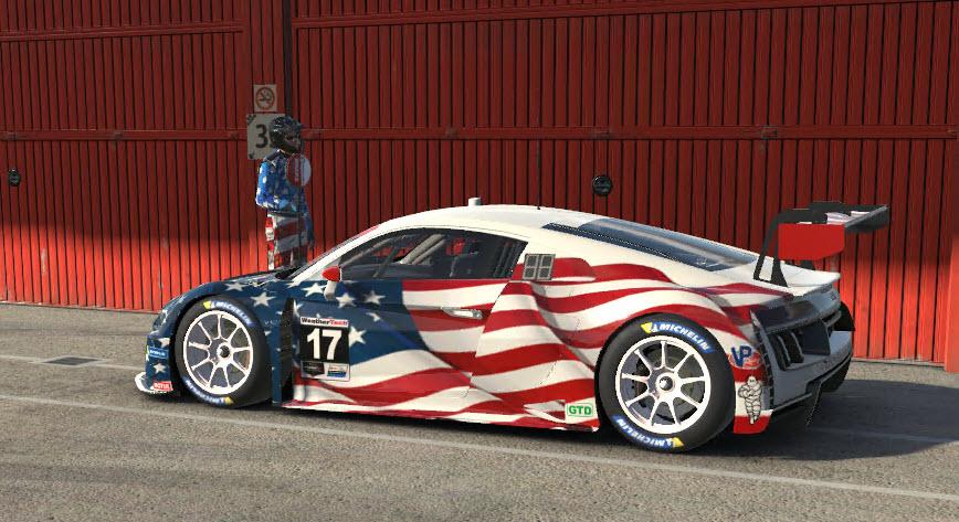 Audi R8 LMS IMSA Series - American Flag by Kerry F Corcoran - Trading ...