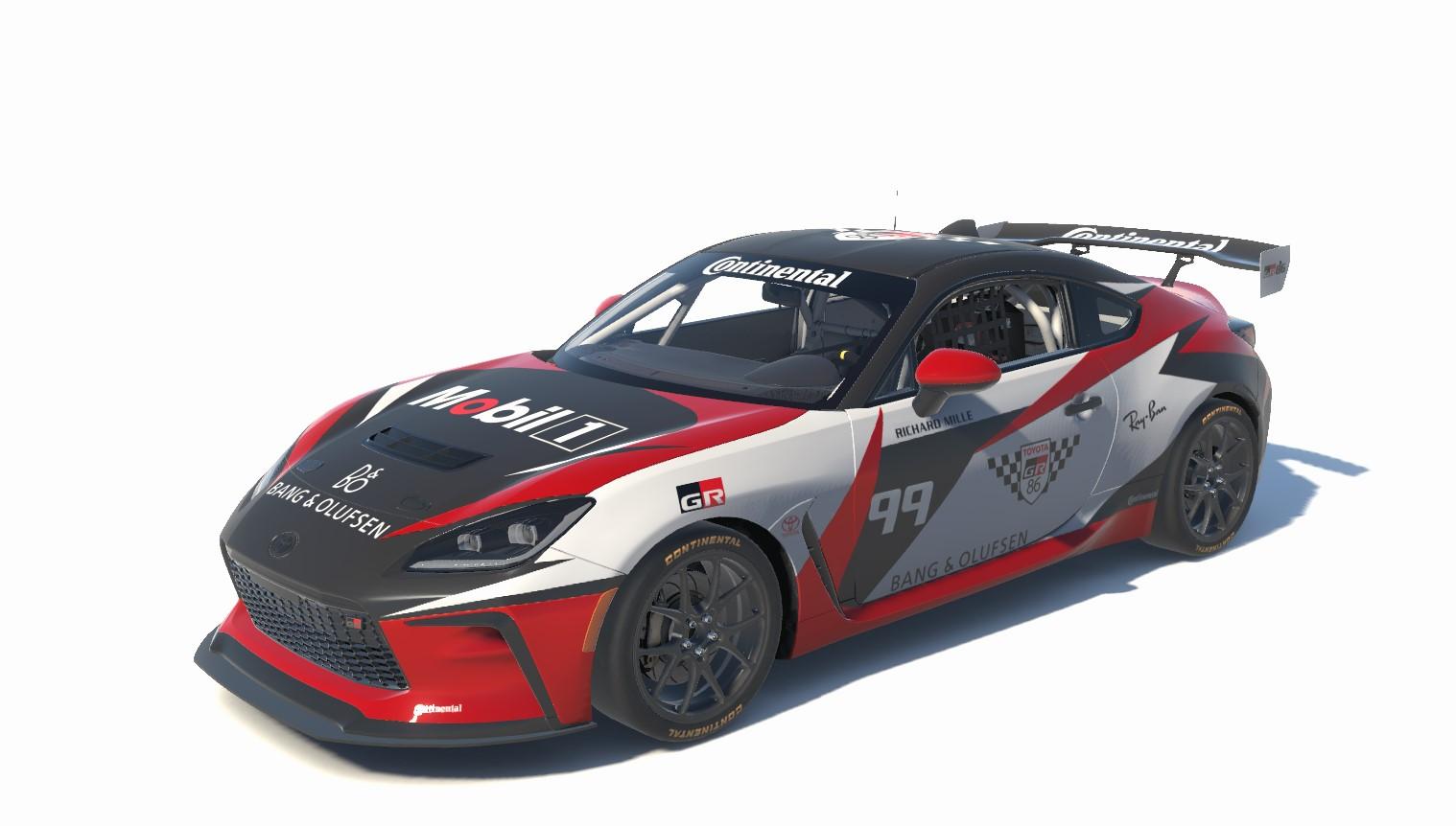 Toyota GR86 in White/Grey/Red Design by Sebastian Reker - Trading Paints