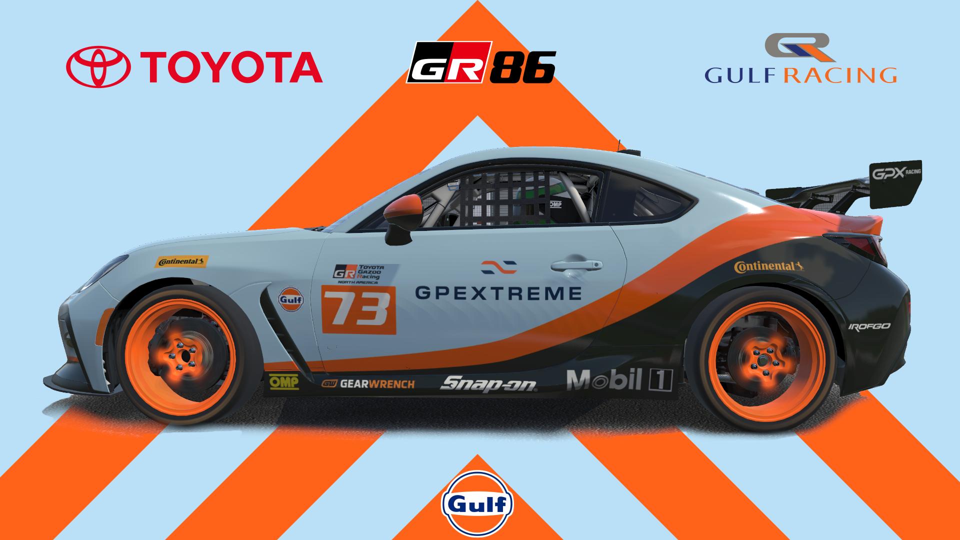 Toyota GR86 Gulf Racing Livery by Brian Mccaig - Trading Paints