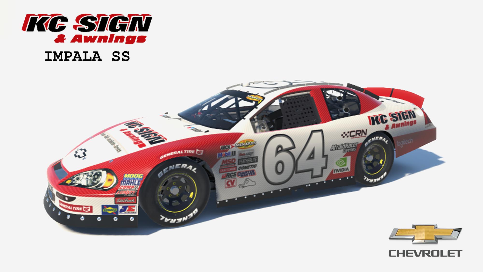 KC Sign Co ARCA Menards Chevrolet Impala SS by S Mishra - Trading Paints