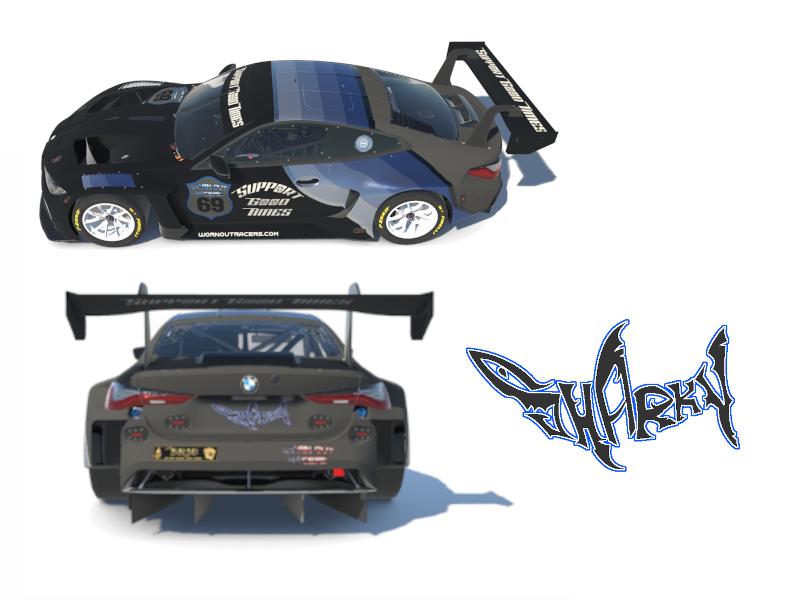 BMW M4 GT3 - Striped WOR - Sharky by Mark Axelson - Trading Paints