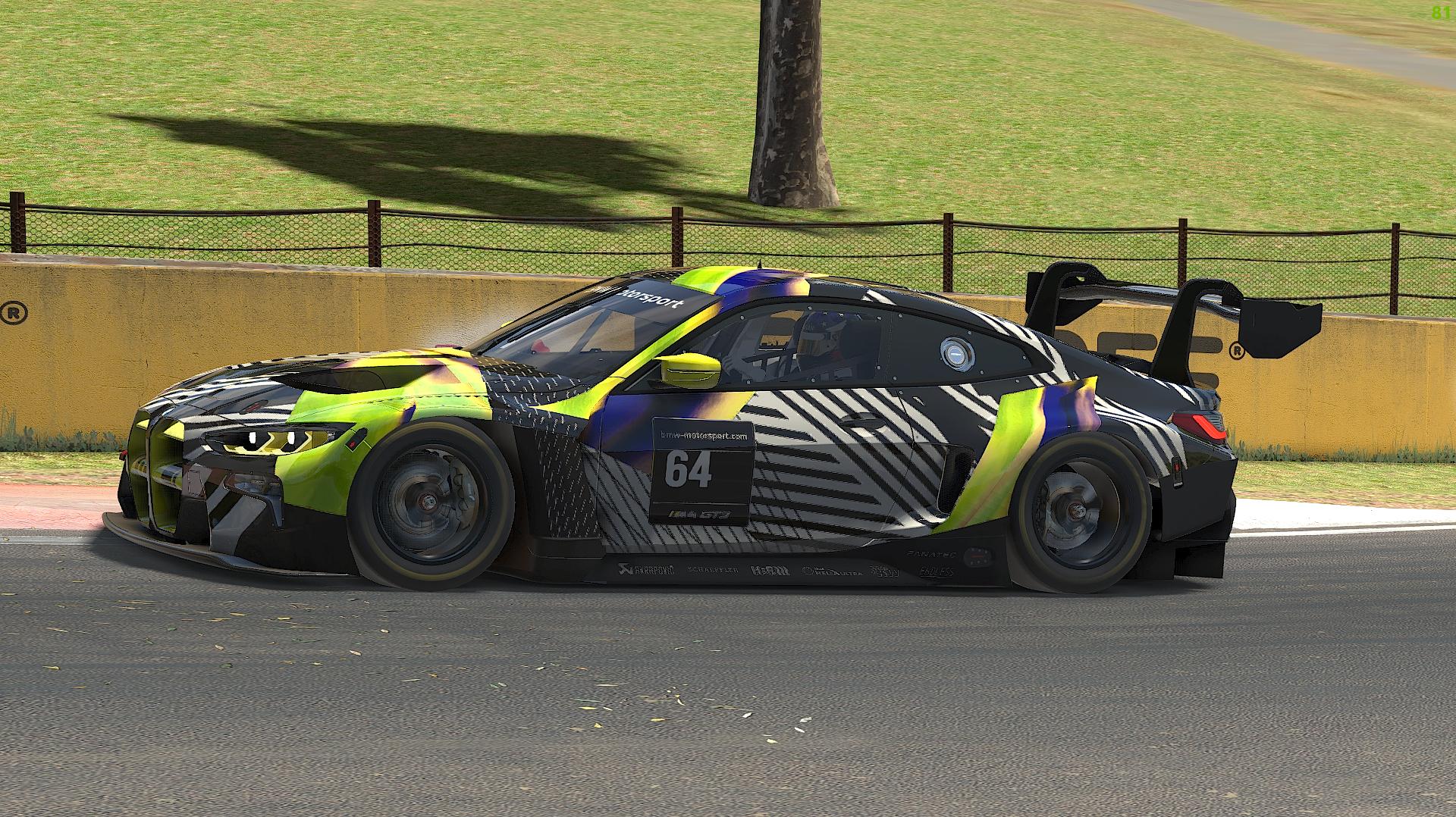 Modified coloured BMW M4 GT3 official paint by Kaleb Belak - Trading Paints