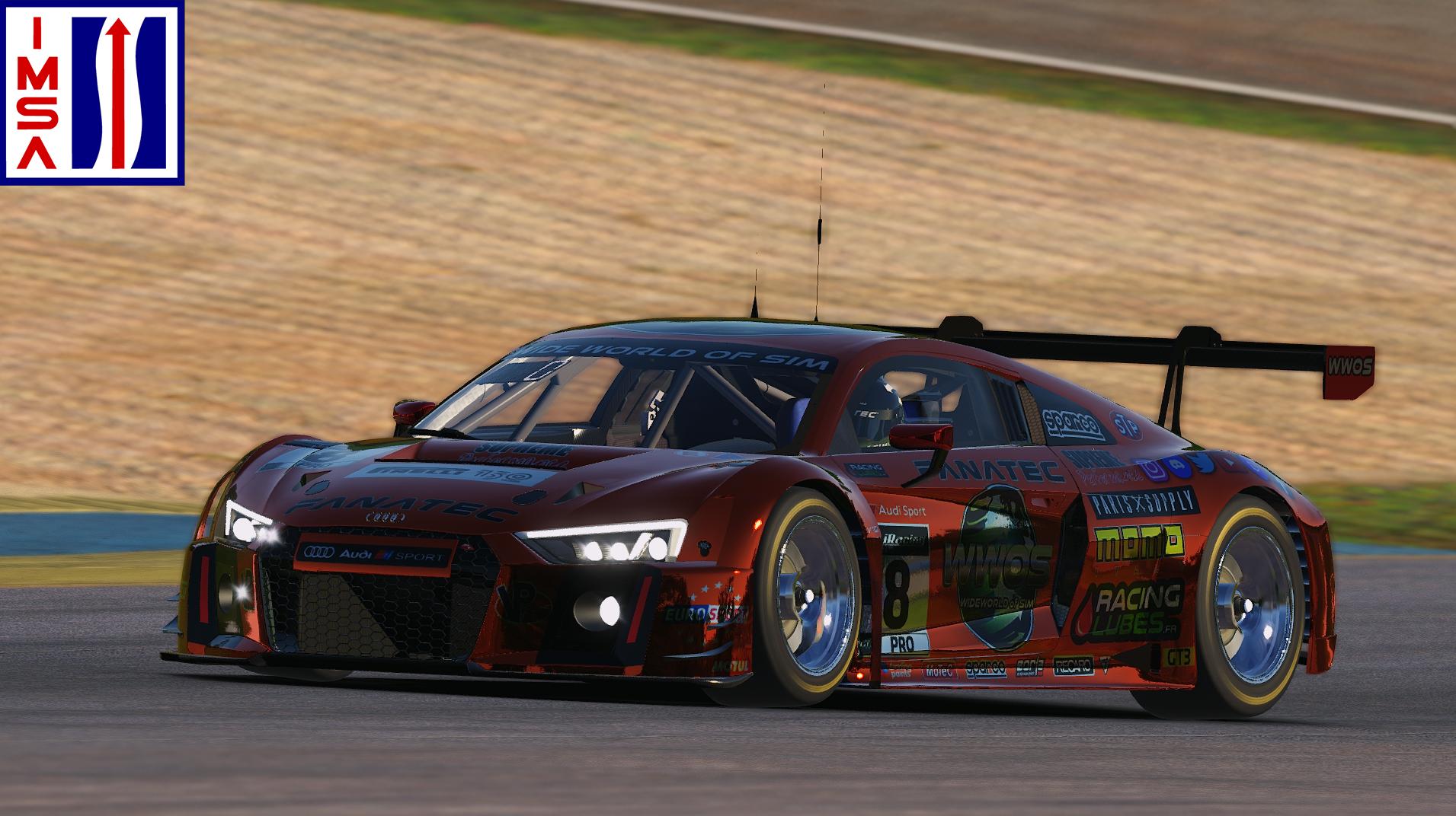 Audi R8 LMS - IMSA LAYOUT - ORANGE by Scotty P. - Trading Paints