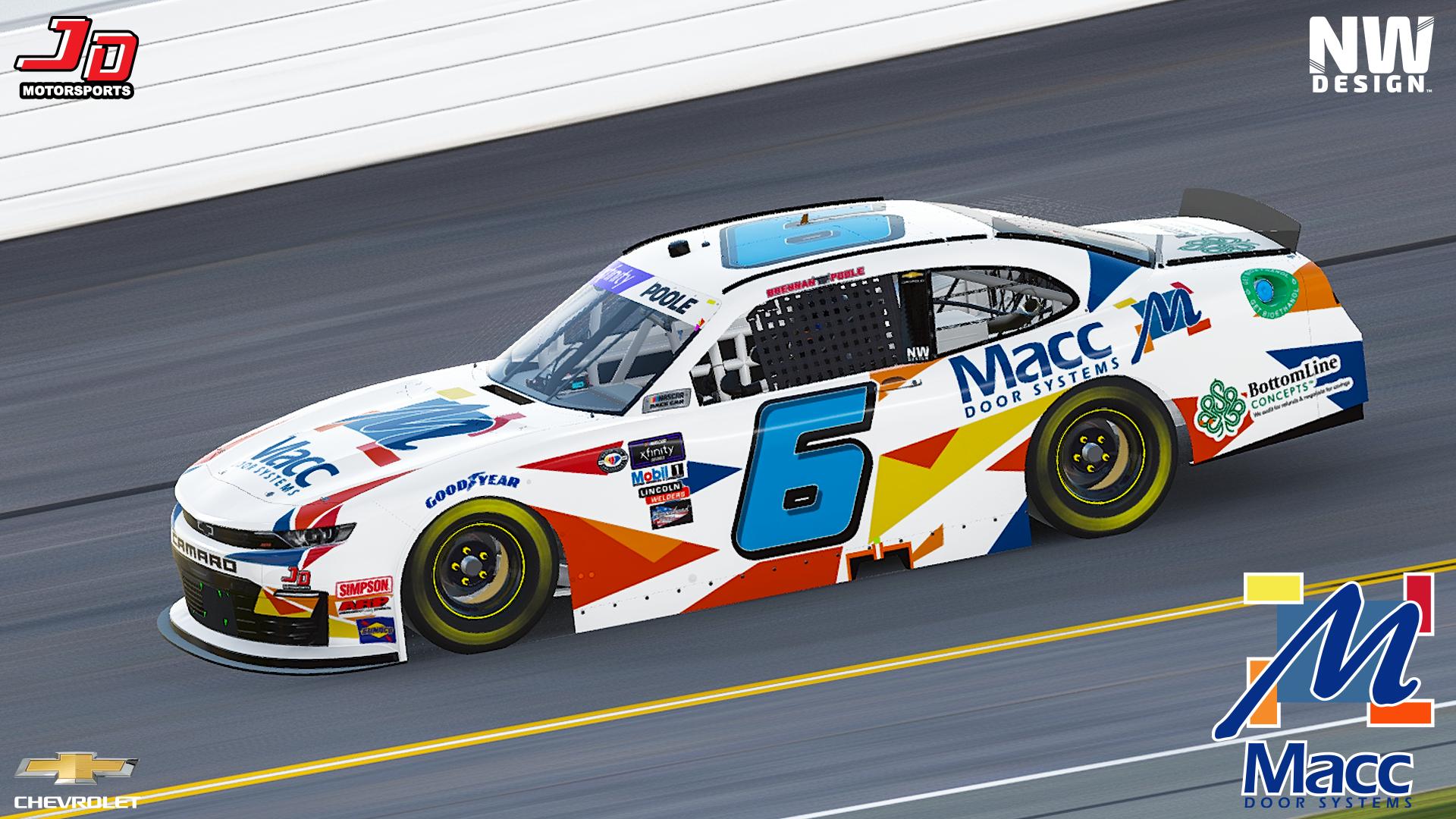 Official 2023 #6 Brennan Poole Macc Door Systems Design With Numbers by ...