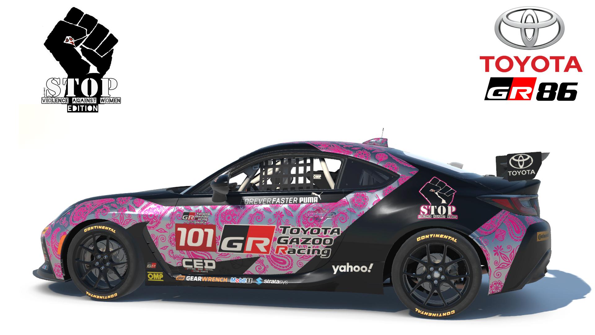 GR86 Pink Paisley on Chrome Stop Violence Against Women by Marshall W ...