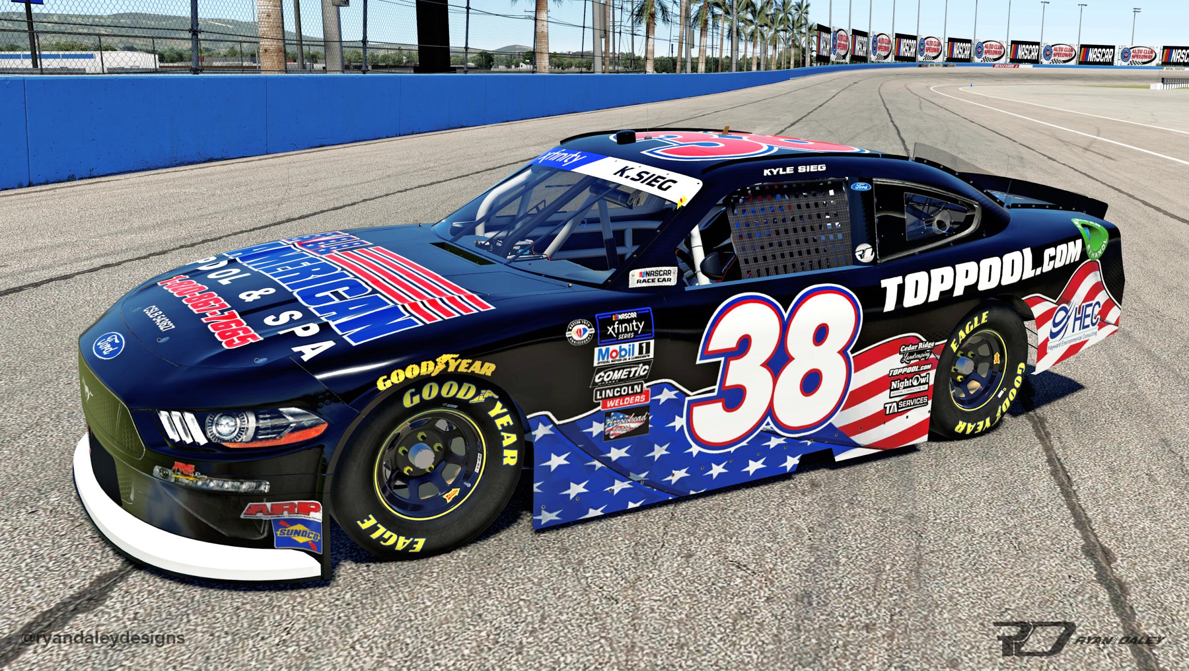 Official 2023 #38 Kyle Sieg All American Pools With Numbers by Ryan ...