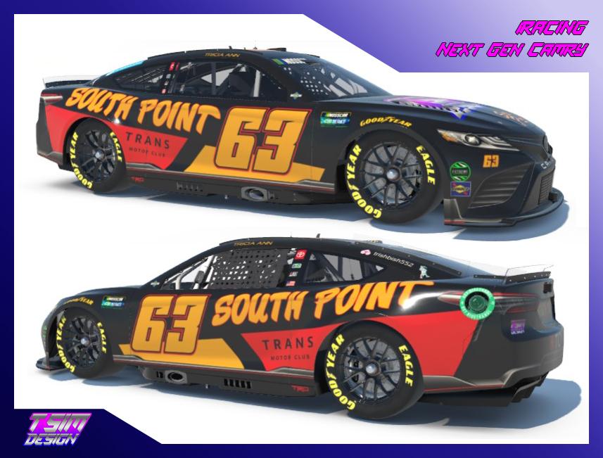#63 South Point Motel-T Sim Design NOSSCAR Next Gen Camry by Zachary S ...