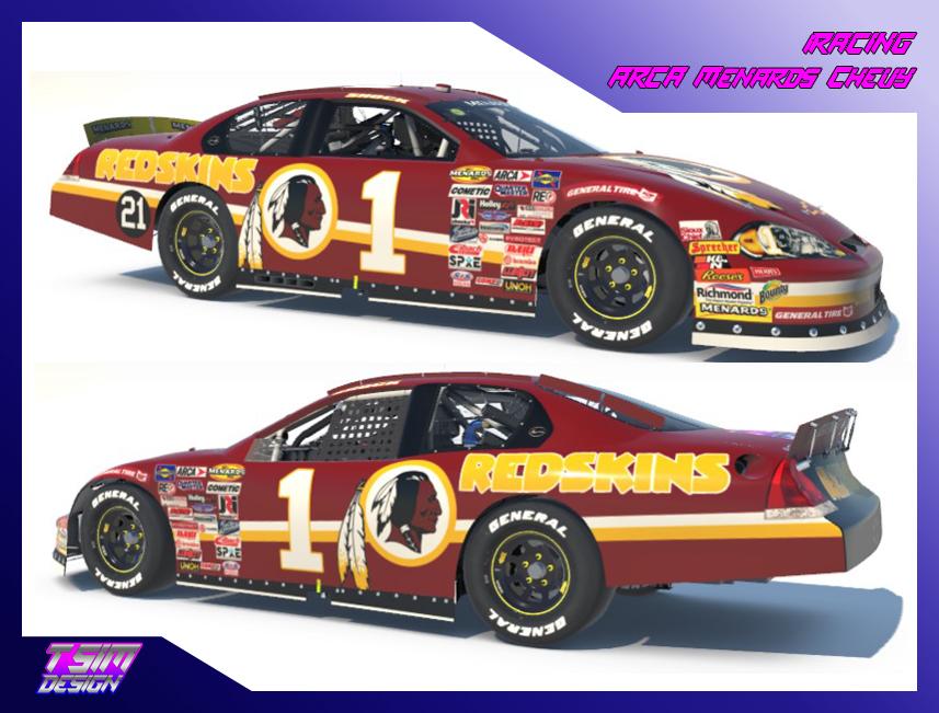 #1 Washington Redskins ARCA Menards Chevy by Zachary S. - Trading Paints