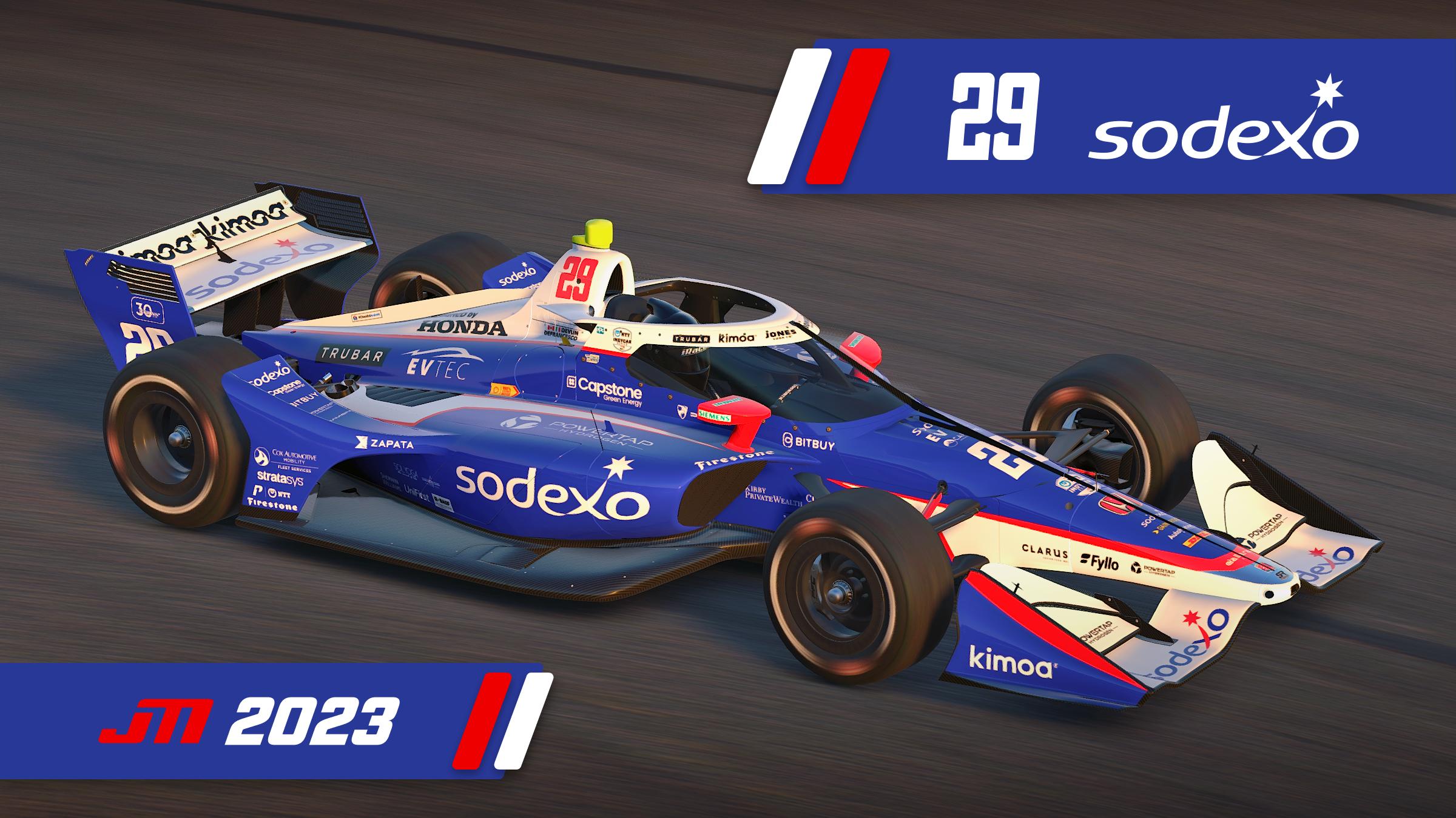 2023 Devlin DeFrancesco #29 Sodexo Dallara IR18 with Custom Number by ...