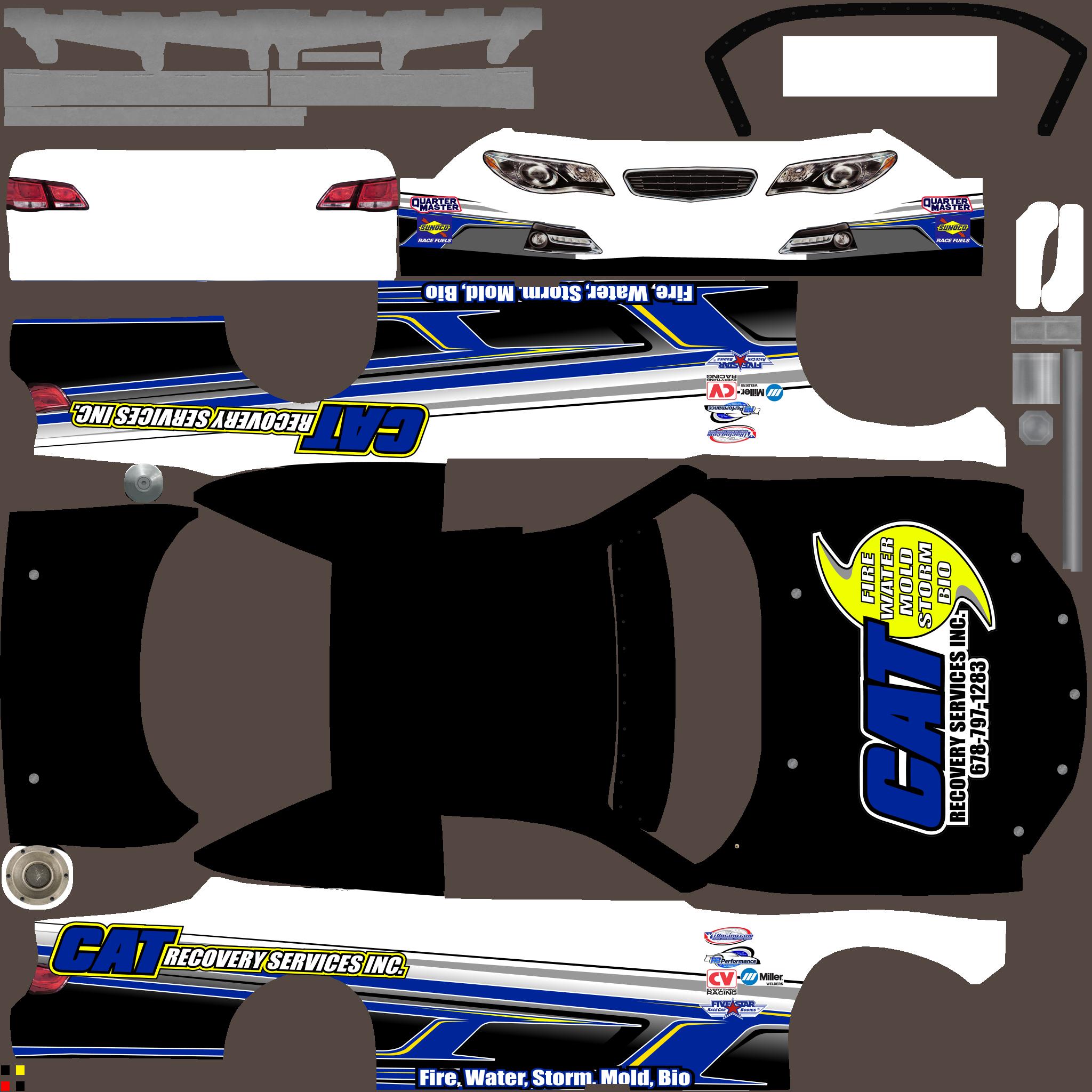 Super Late Model Blue and Yellow Design by Kason Plott - Trading Paints