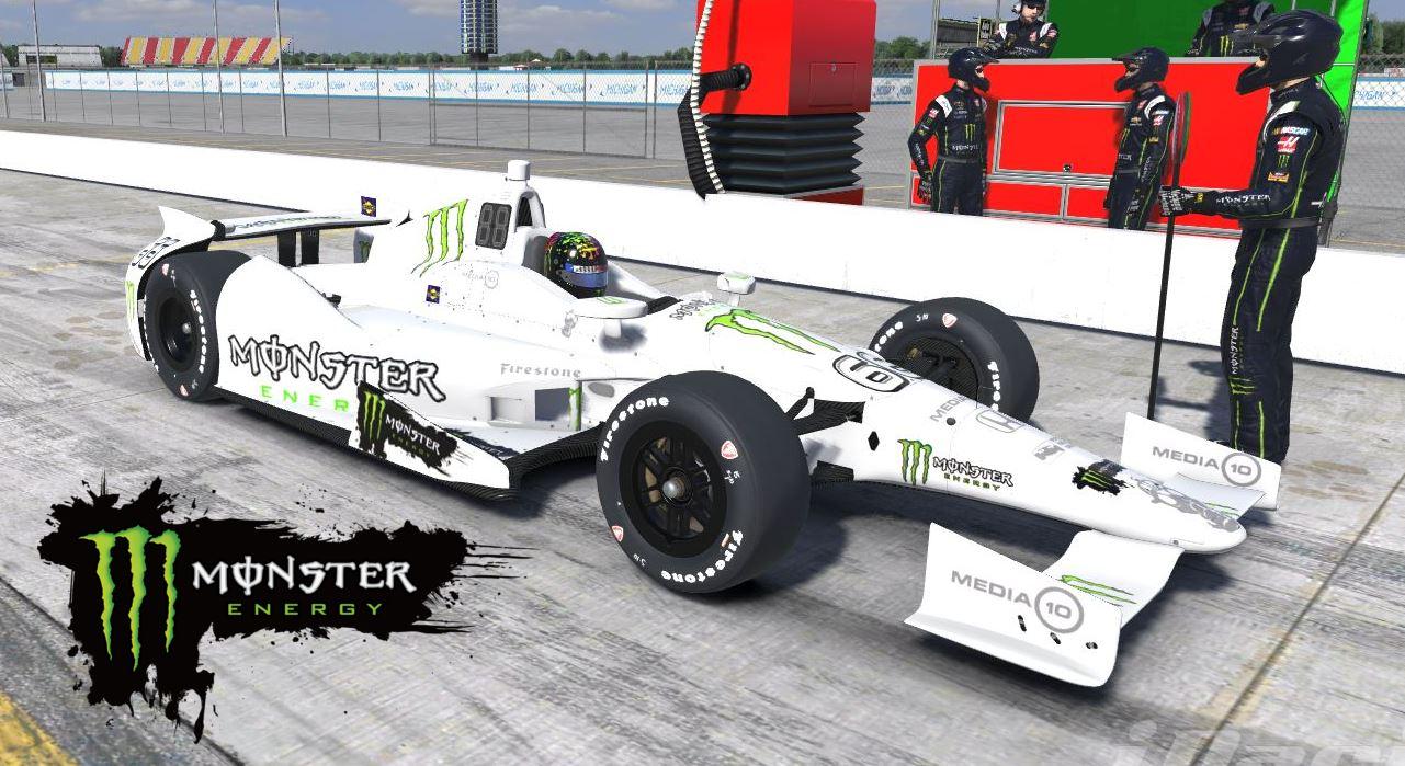 Indycar Dallara DW12 Monster 2017 white by Ben Wallace - Trading Paints